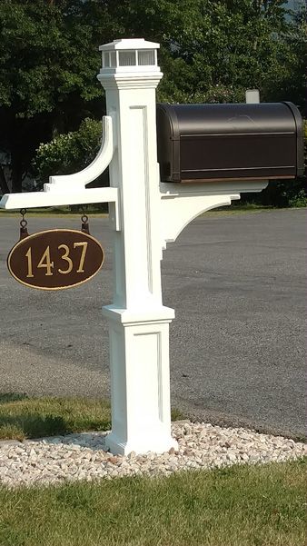 2 Sided House Hanging Number Sign - Oval Address Plaque - Choose Your Color