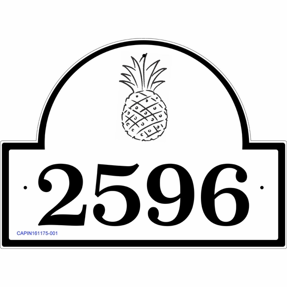 Address Plaque with Pineapple In Arch