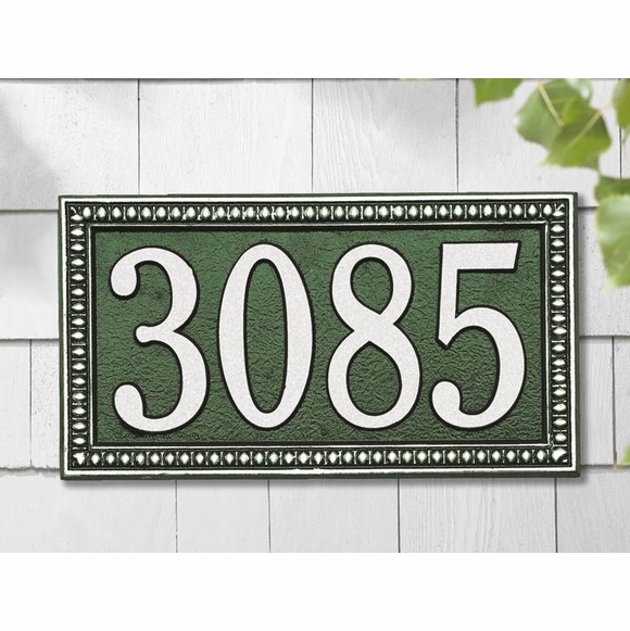 Address Sign with Egg and Dart Border For Wall or Optional Lawn Mount