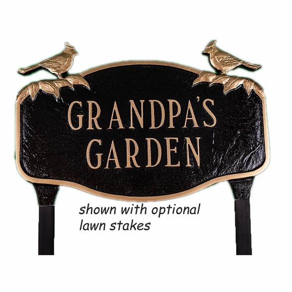 Personalized Garden Sign with Cardinals