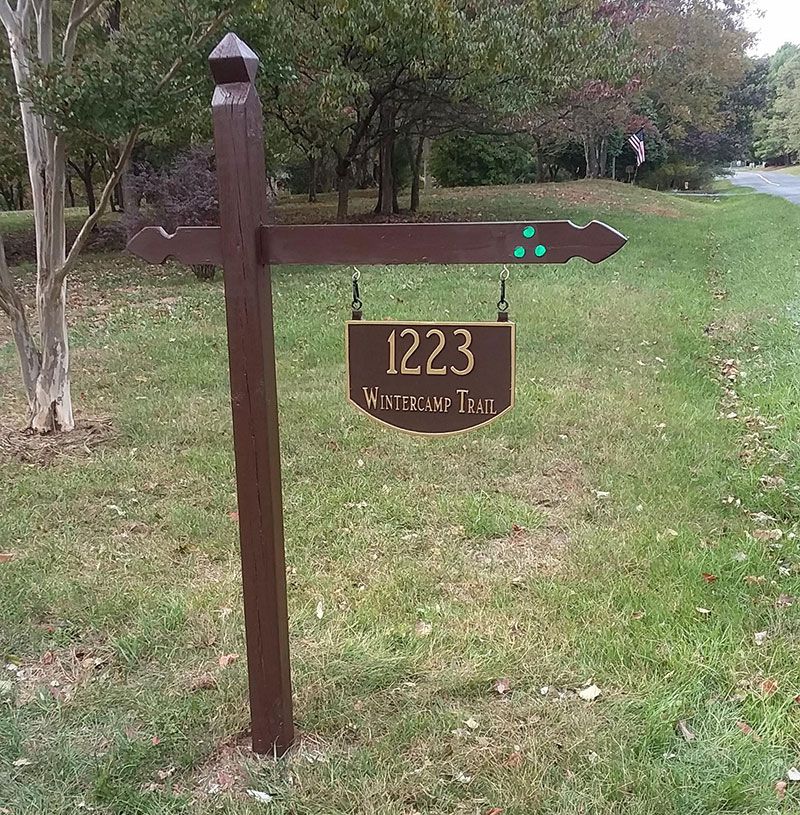 Hanging Two Sided Home Address Sign Arch Shape