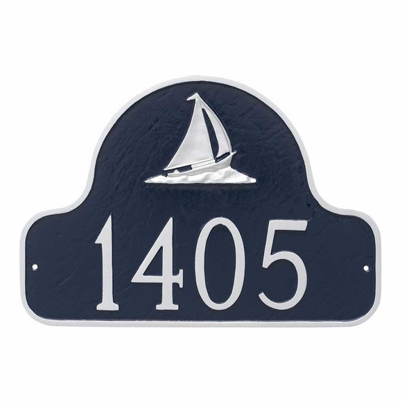 Address Sign With Sailboat - Arch Shape Nautical Theme Custom House ...