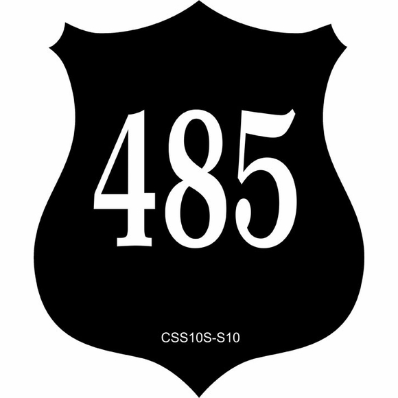 Shield Shape Address Sign - Badge House Number Plaque