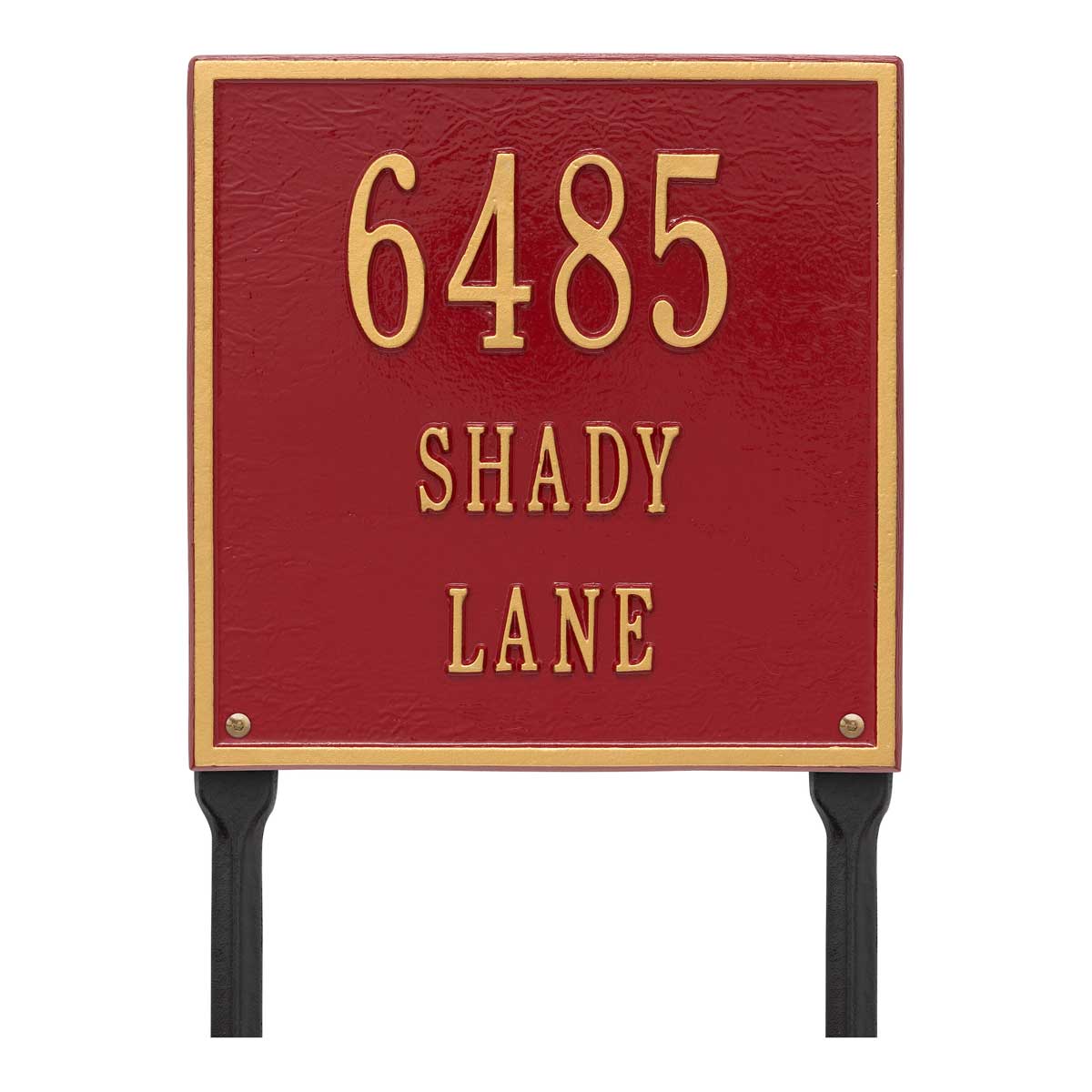 Square Address Plaque With 3 Lines