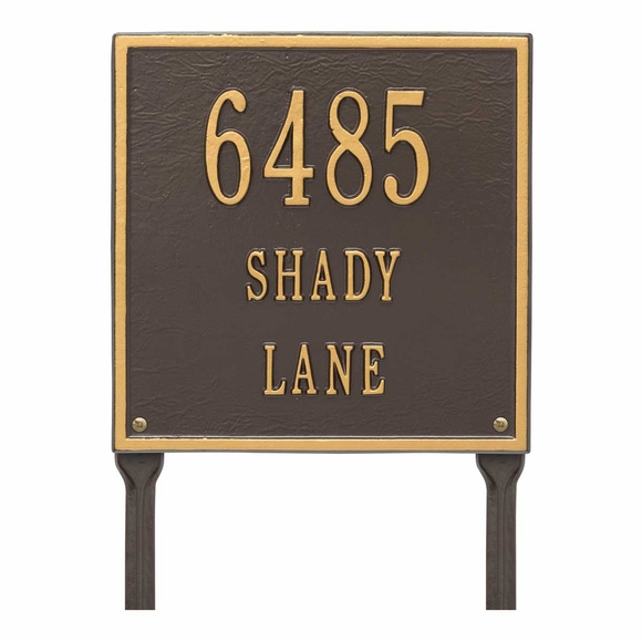 Square Address Plaque With 3 Lines
