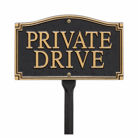 Private Drive Sign For Wall Mount or Lawn Stake