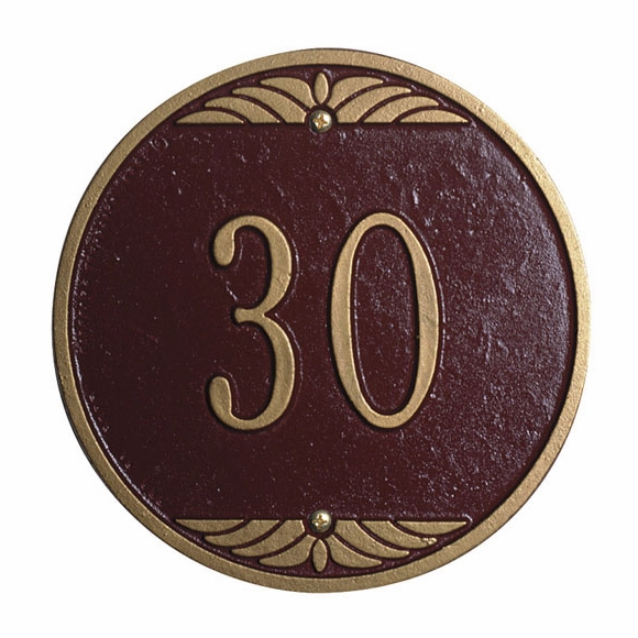 Round House Number Sign - Decorative Circular Address Plaque - Choose ...