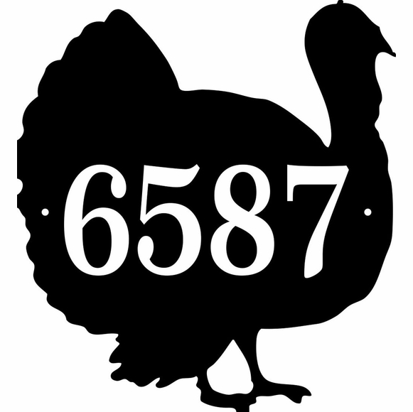 Turkey Shape Address Plaque - Custom House Number Sign