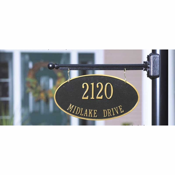 Two Sided Hanging Oval Address Sign