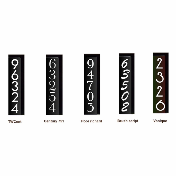 Vertical LED Lighted Address Sign for Wall, Post, or Mailbox - Choose ...