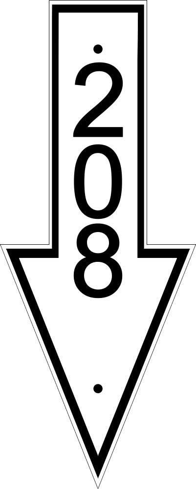 Vertical Arrow Address Sign - Custom Reflective House Number Plaque