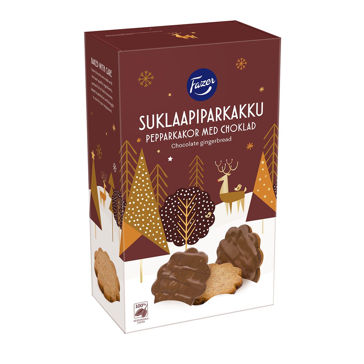 Fazer Chocolate Covered Gingerbread (Piparkakku) Cookies - Made in Finland