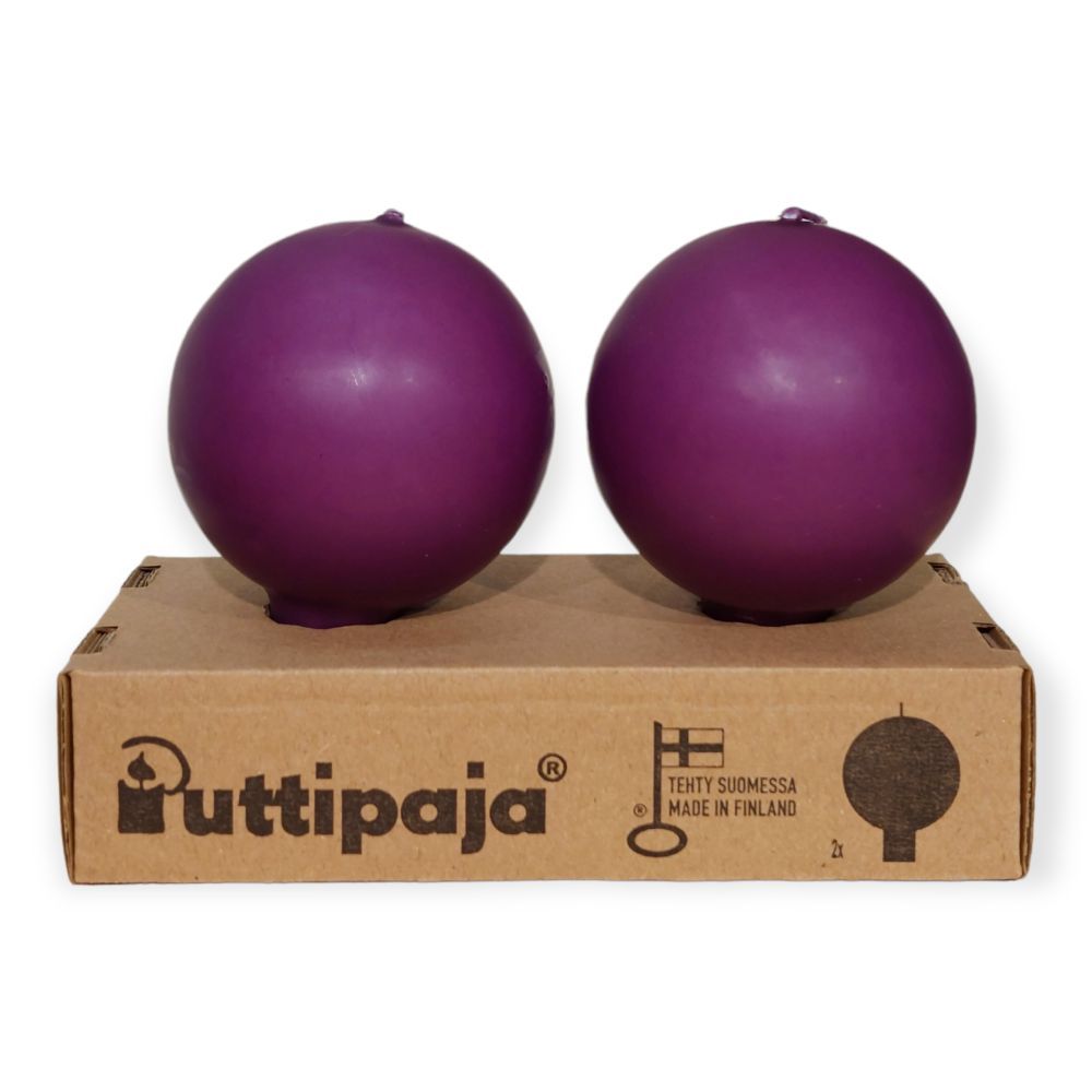 Festivo Plum Ball Candles - Set of 2 - Made in Finland