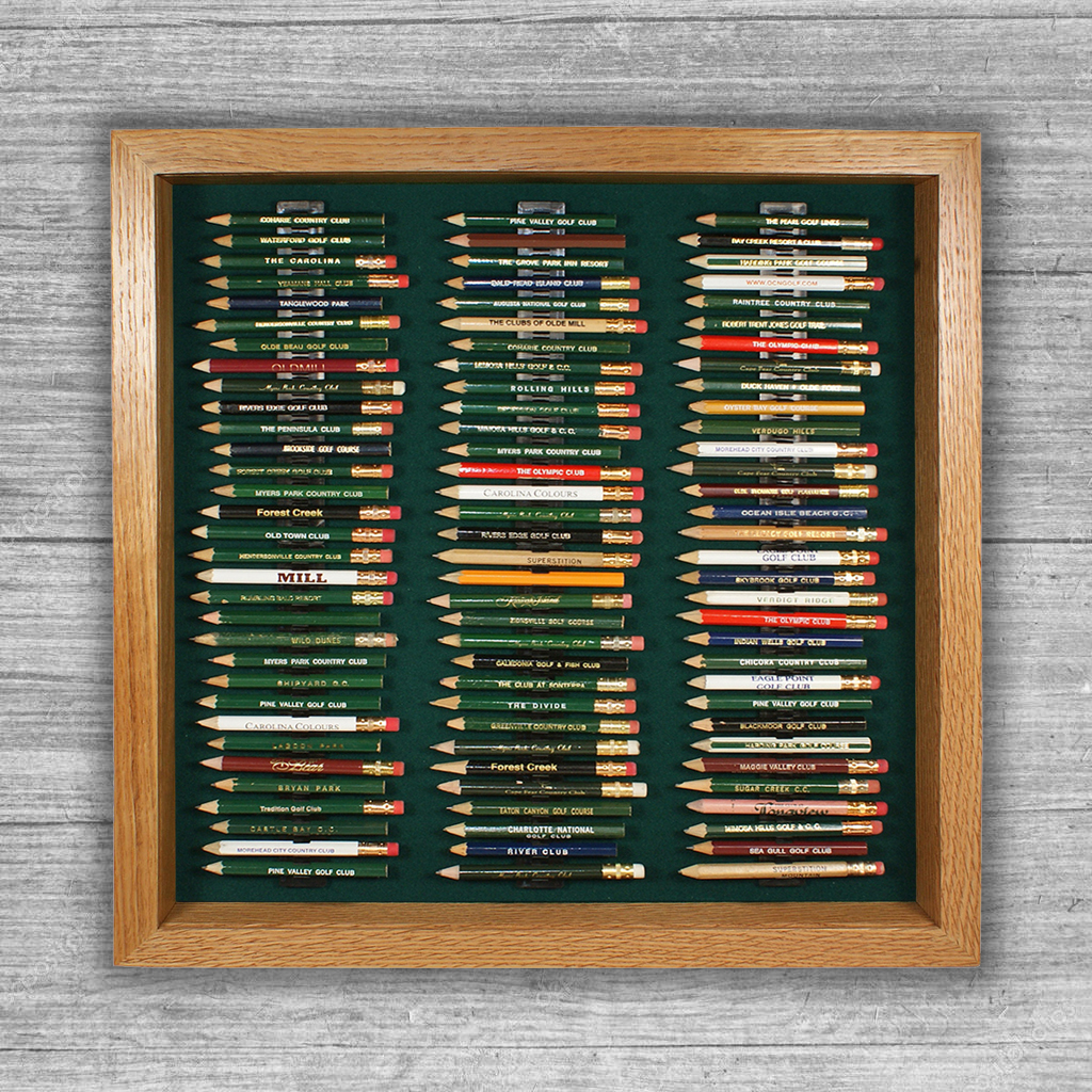 96 Golf Pencil Display Case - Oak