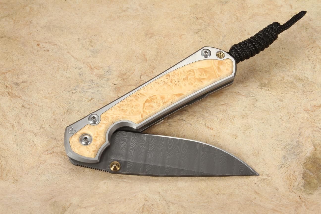 Small Sebenza 31 Box Elder & Damascus - KnifeArt + Free Shipping