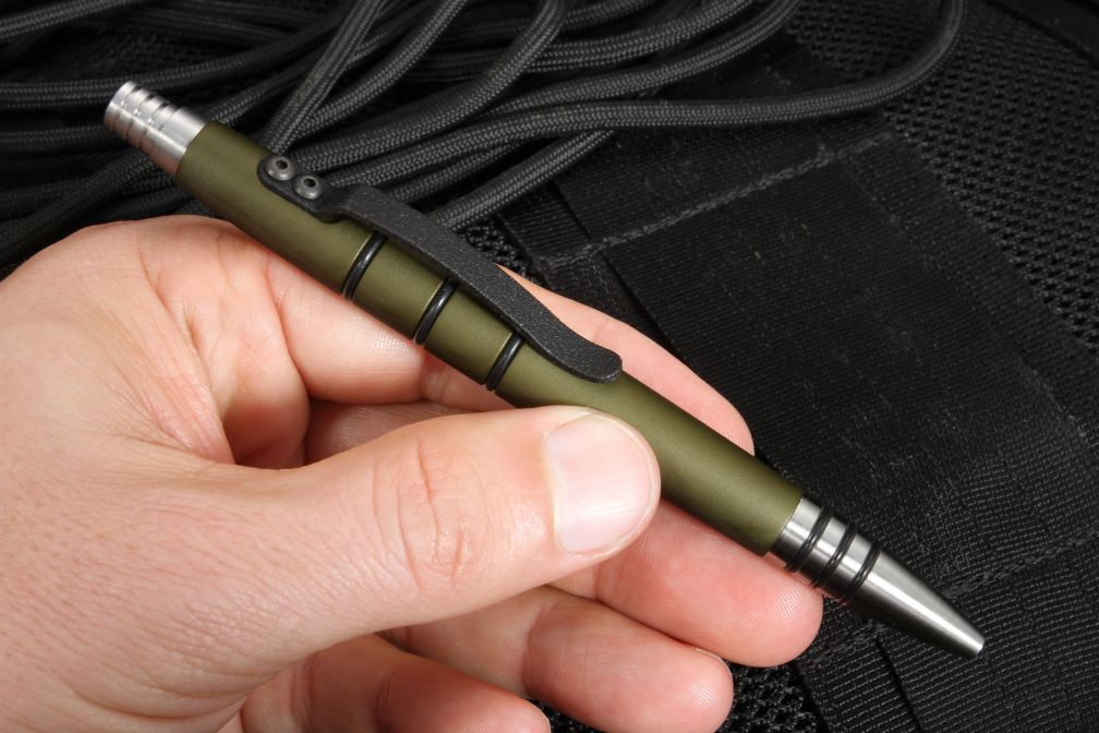 Tuff Writer Pens Mini Click, Aluminum, OD Green - Free Shipping