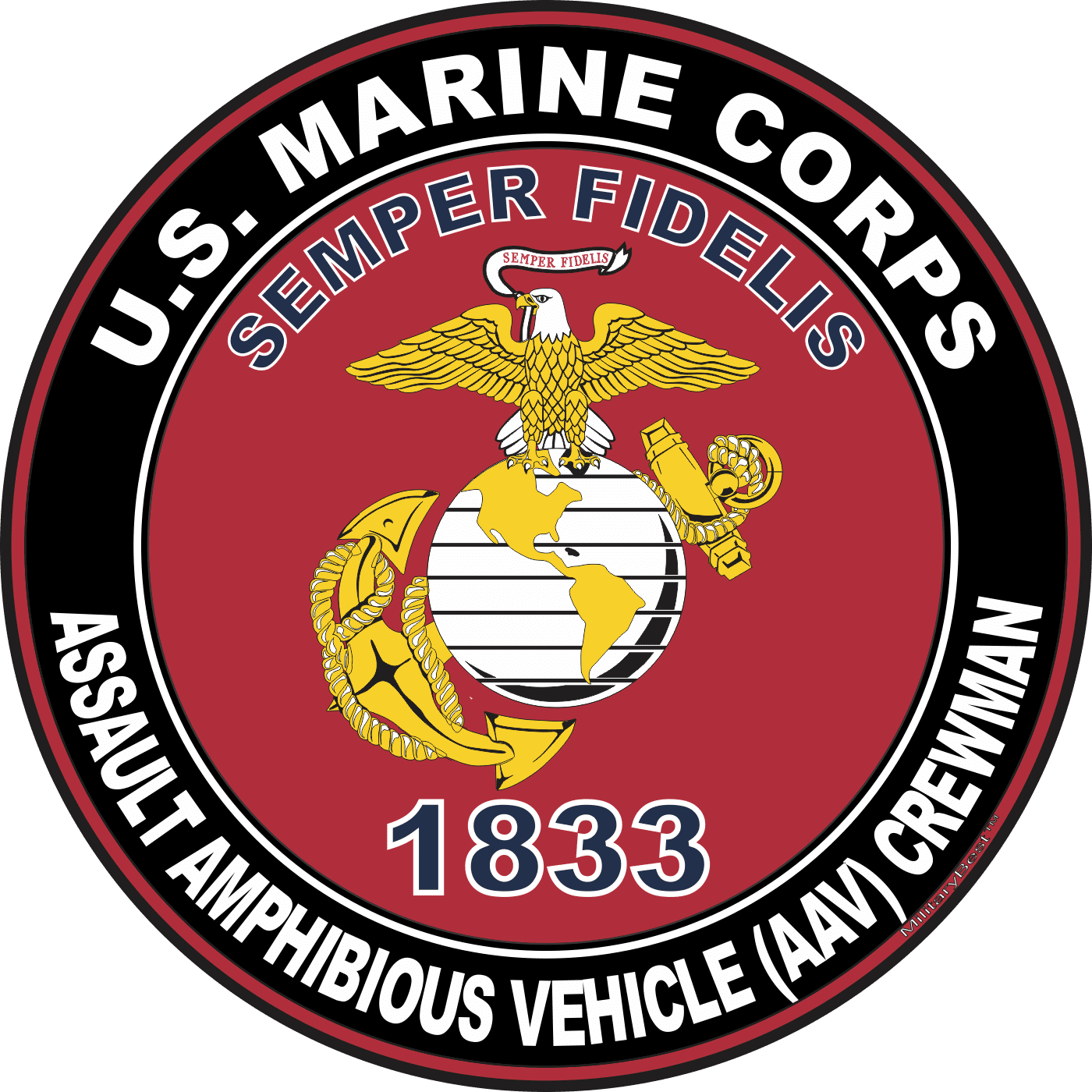 U.S.M.C. MOS 1833 Assault Amphibious Vehicle (AAV) Crewman Decal
