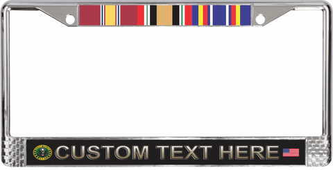 Custom U.S. Army Iraq Ribbon Frame 3-Ribbon Stack License Plate Frame