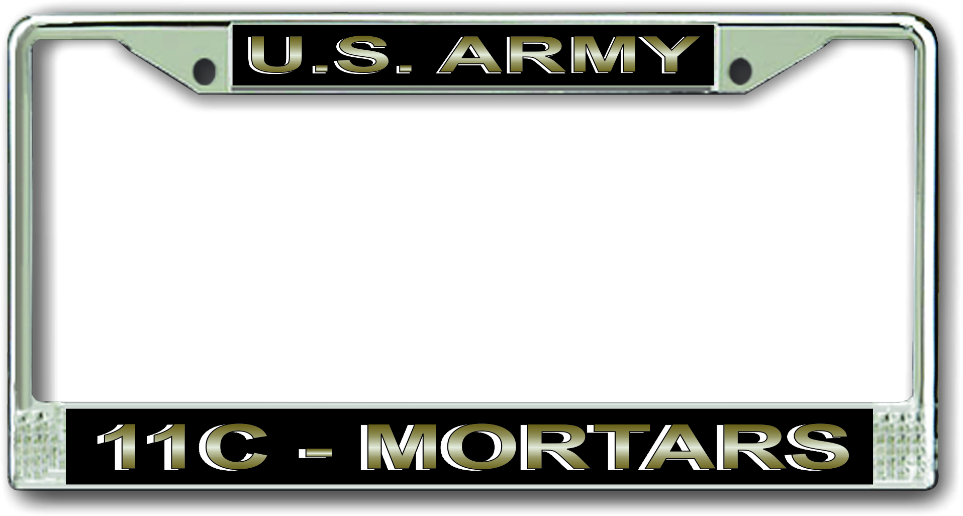 U.S. Army MOS 11C Mortars License Plate Frame