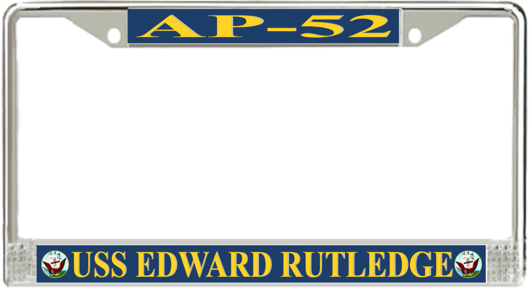 USS Edward Rutledge AP-52 License Plate Frame