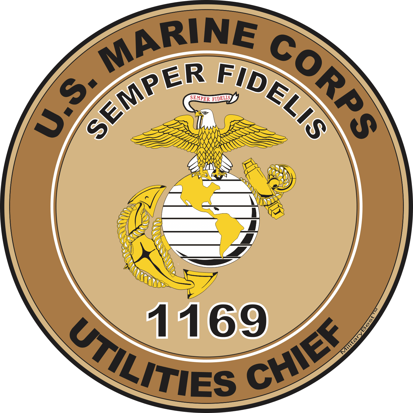 U.S.M.C. MOS 1169 Utilities Chief Decal