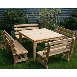 Cedar Wood and Hardwood Outdoor Patio and Dining Sets