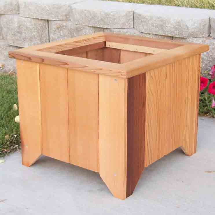 Cedar Wood Heritage Square Planter Box – Four Sizes