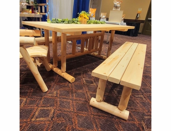 Log Style Picket Picnic Table Set