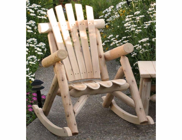 Cedar Wood Log-Style Rocking Chair
