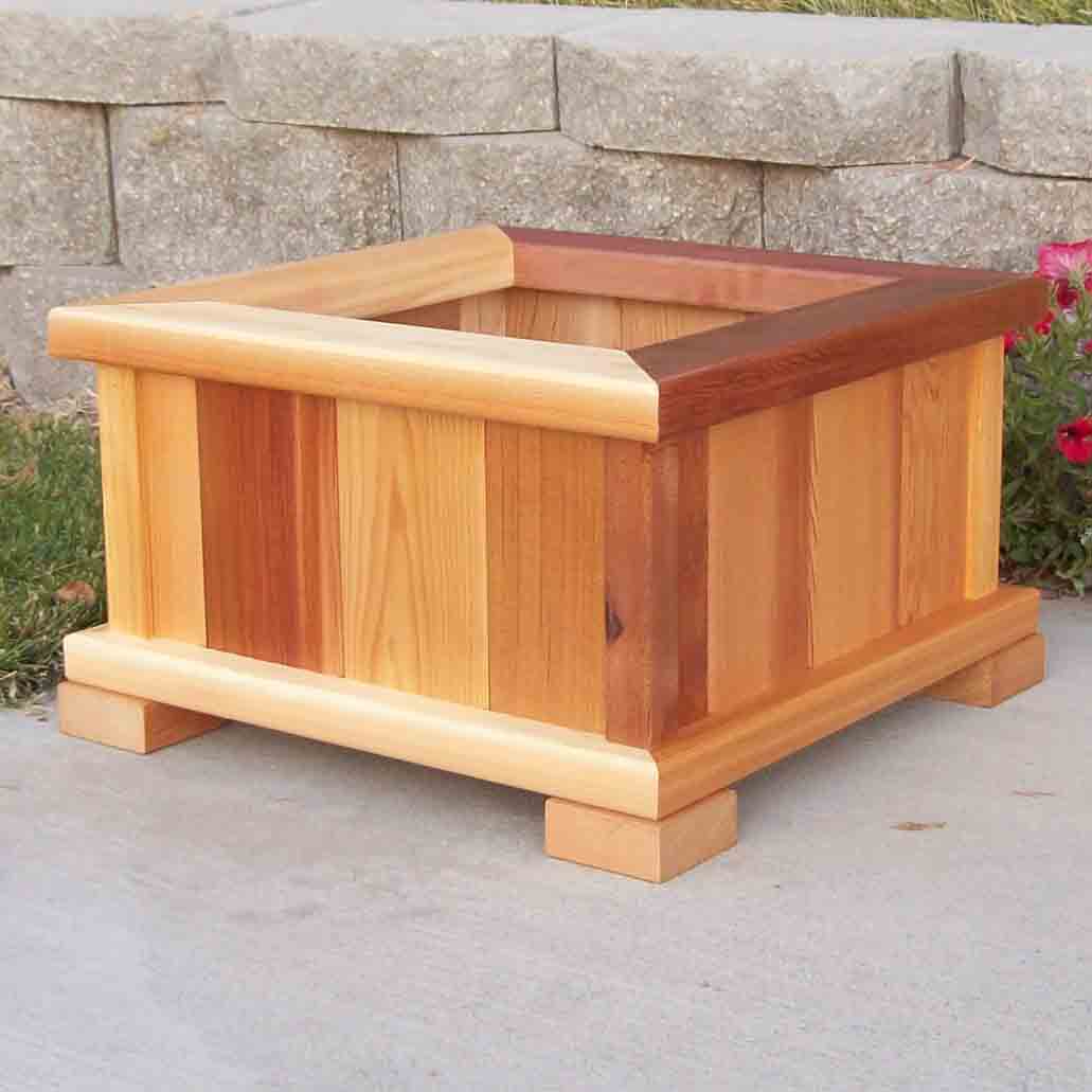 Cedar Wood Villa Square Patio Planter „1¤7 Two Sizes