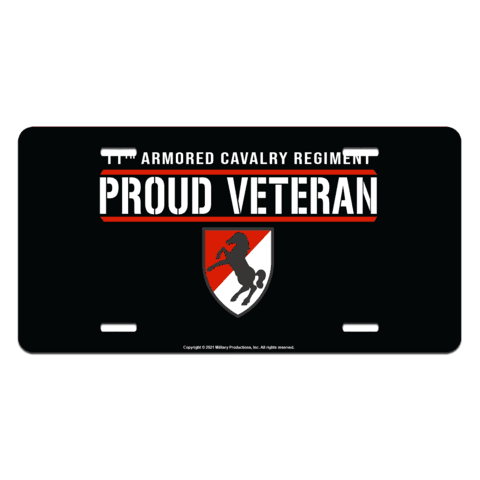 11th Armored Cavalry Proud Veteran License Plate - Proud Veteran ...