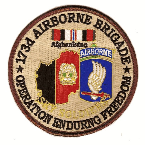 173rd Airborne Brigade Operation Enduring Freedom Patch - Operation Enduring Freedom Patches ...