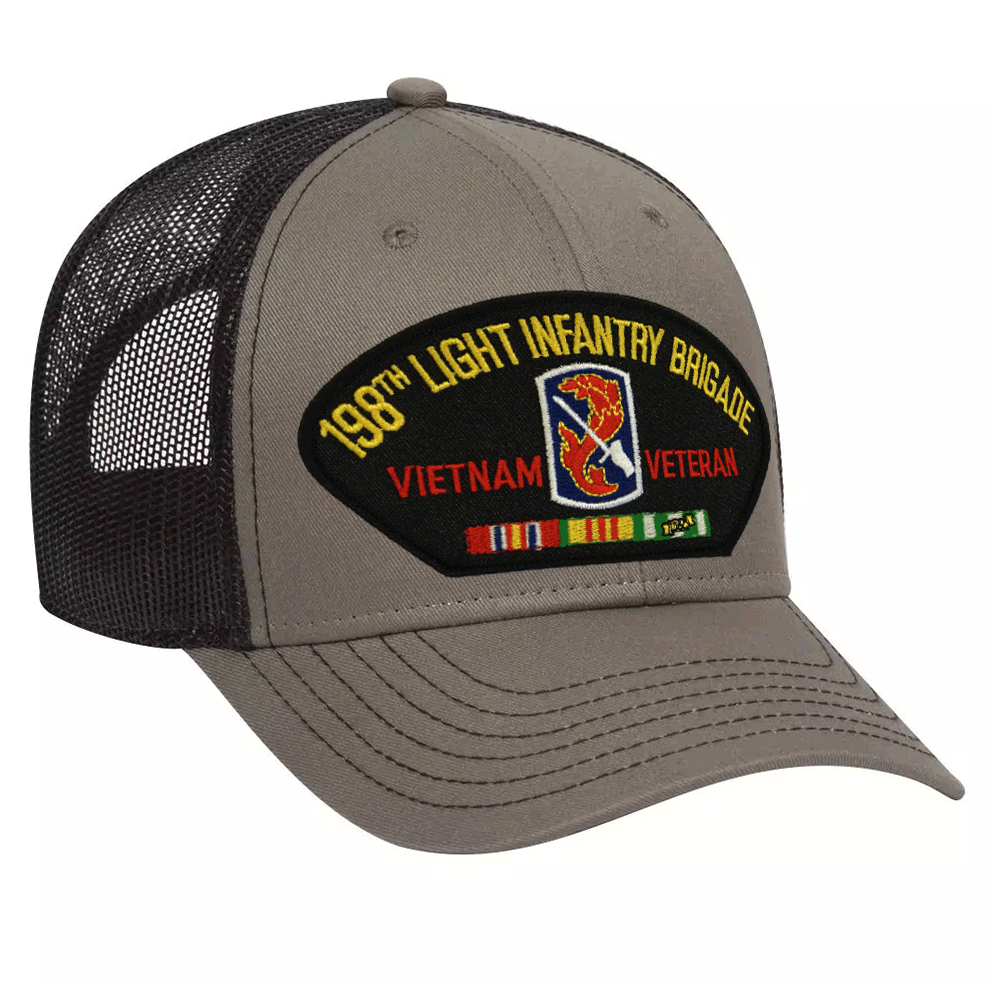 198th Light Infantry Brigade Vietnam Veteran OD Green Mesh Back Cap ...