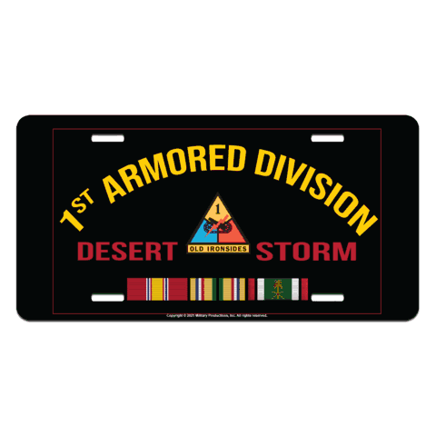 1st Armored Division Desert Storm Veteran License Plate - Desert Storm ...