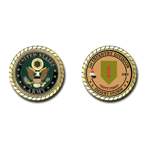 1st Infantry Division Desert Storm Challenge Coin - New US Army Desert ...