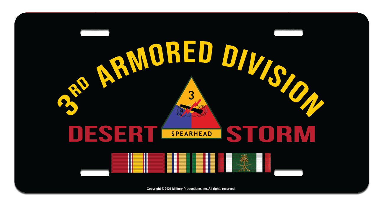 3rd Armored Division Desert Storm Veteran License Plate - Desert Storm ...