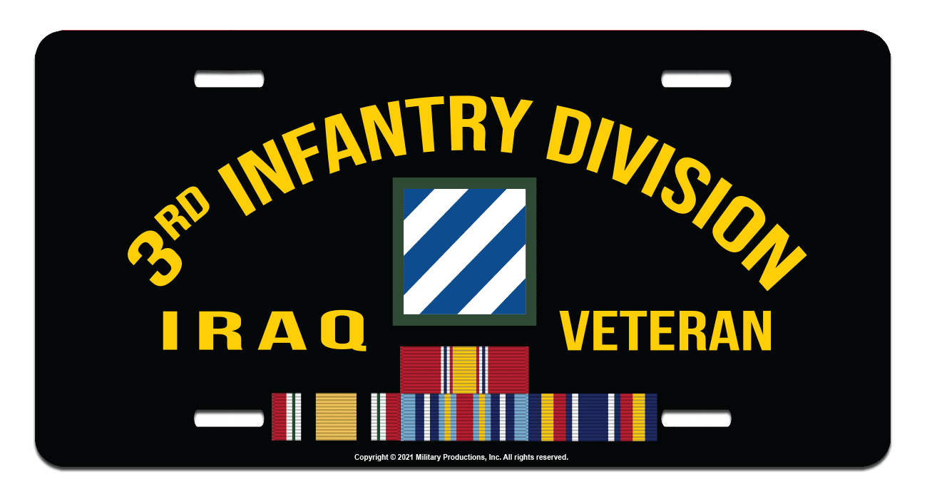 3rd Infantry Division Iraq Veteran License Plate - Iraq Veteran License ...