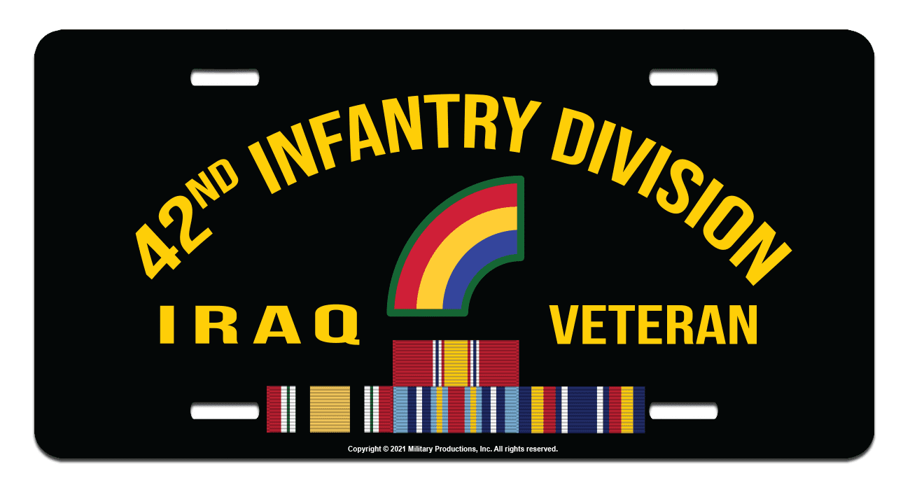 42nd Infantry Division Iraq Veteran License Plate - Iraq Veteran ...