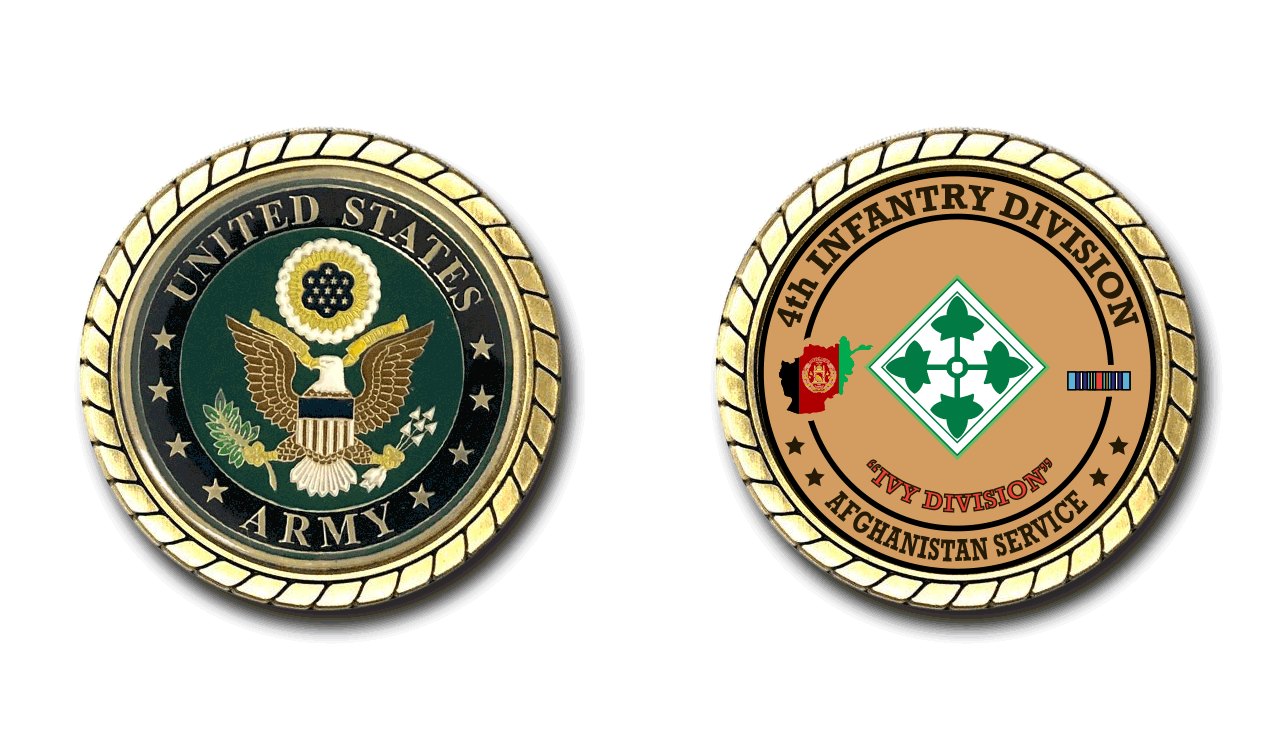 4th Infantry Division Afghanistan Service Challenge Coin - New US Army ...