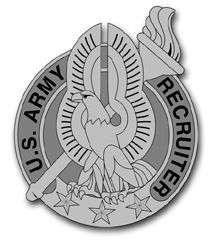 Army Recruiter Gray Badge vinyl transfer decal - US Army Combat Badges ...