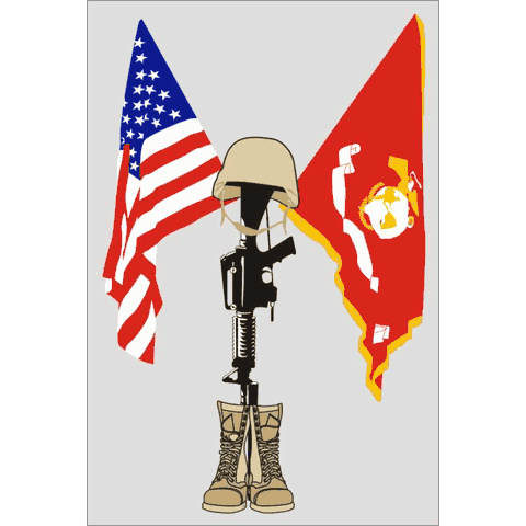 Fallen Hero USA/USMC Crossed Flags Decal - New Decals - PriorService.com