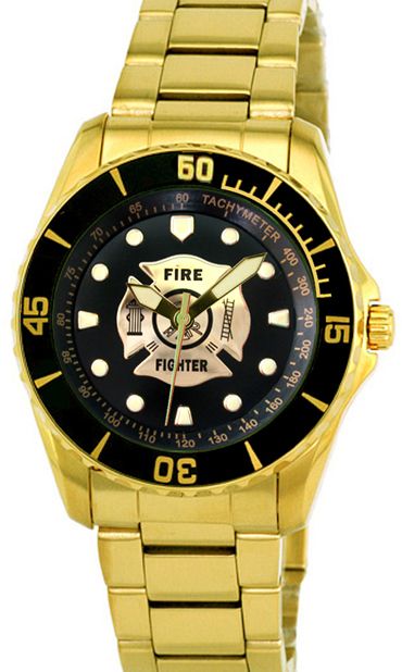 Firefighters Gold Watch - Firefighter Watches - PriorService.com