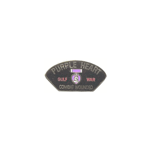 Gulf War Purple Heart Combat Wounded Hat Pin - Desert Storm Pins ...