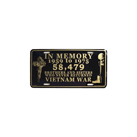 In Memory Vietnam War License Plate - NEW ITEMS - PriorService.com