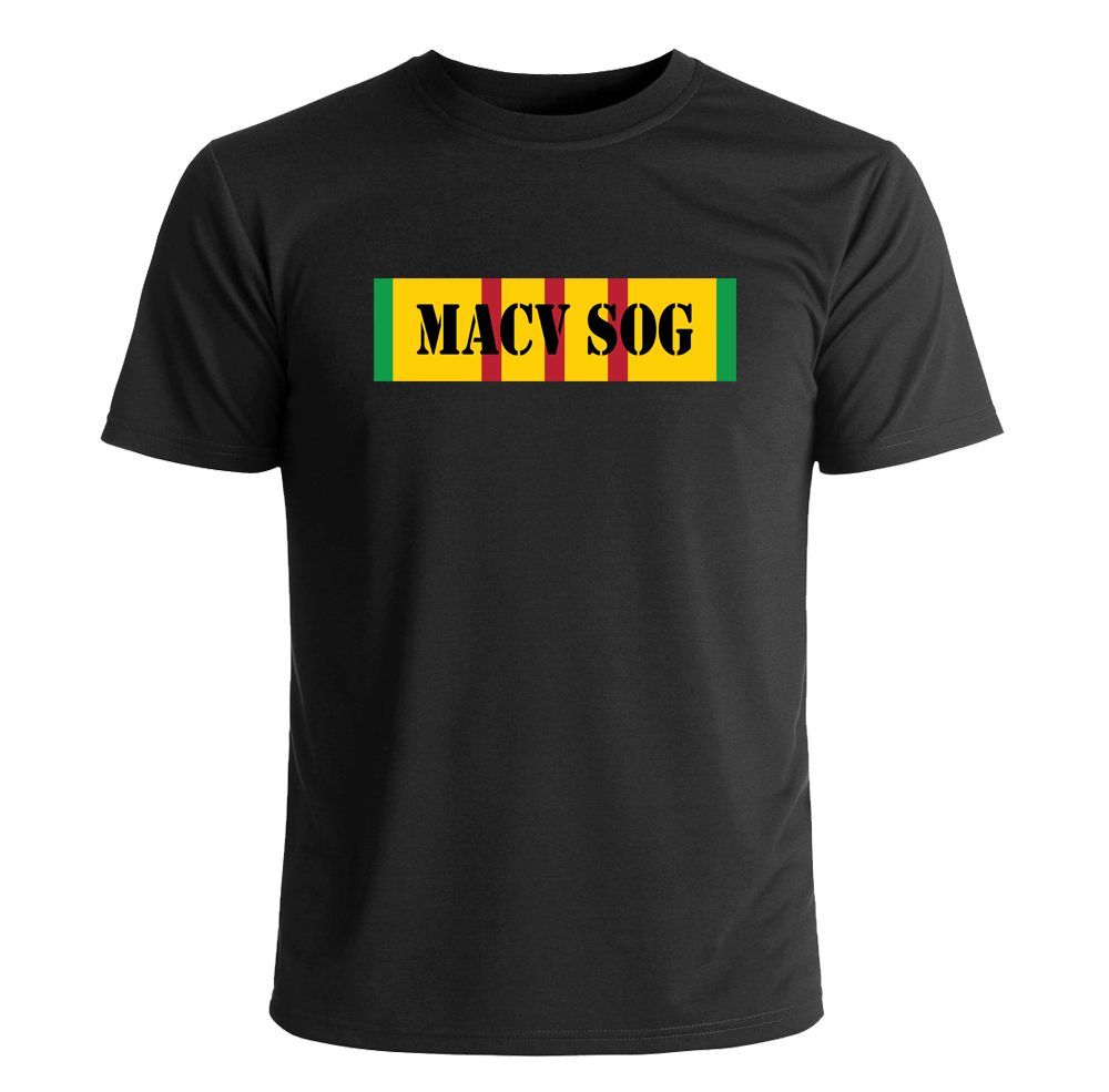 MACV SOG Vietnam Black T-Shirt - Vietnam Service Ribbon T Shirts ...