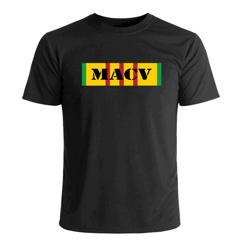 MACV Vietnam Black T-Shirt - Vietnam Service Ribbon T Shirts ...