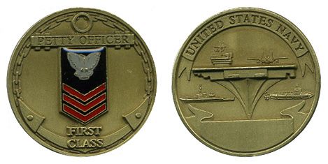 Navy Petty Officer First Class Challenge Coin - US Navy Rank Coins ...