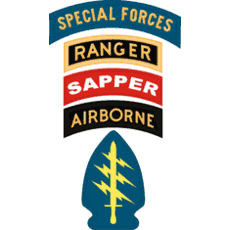 Special Forces with Airborne and Ranger Tab Patch Decal - Army Tab ...