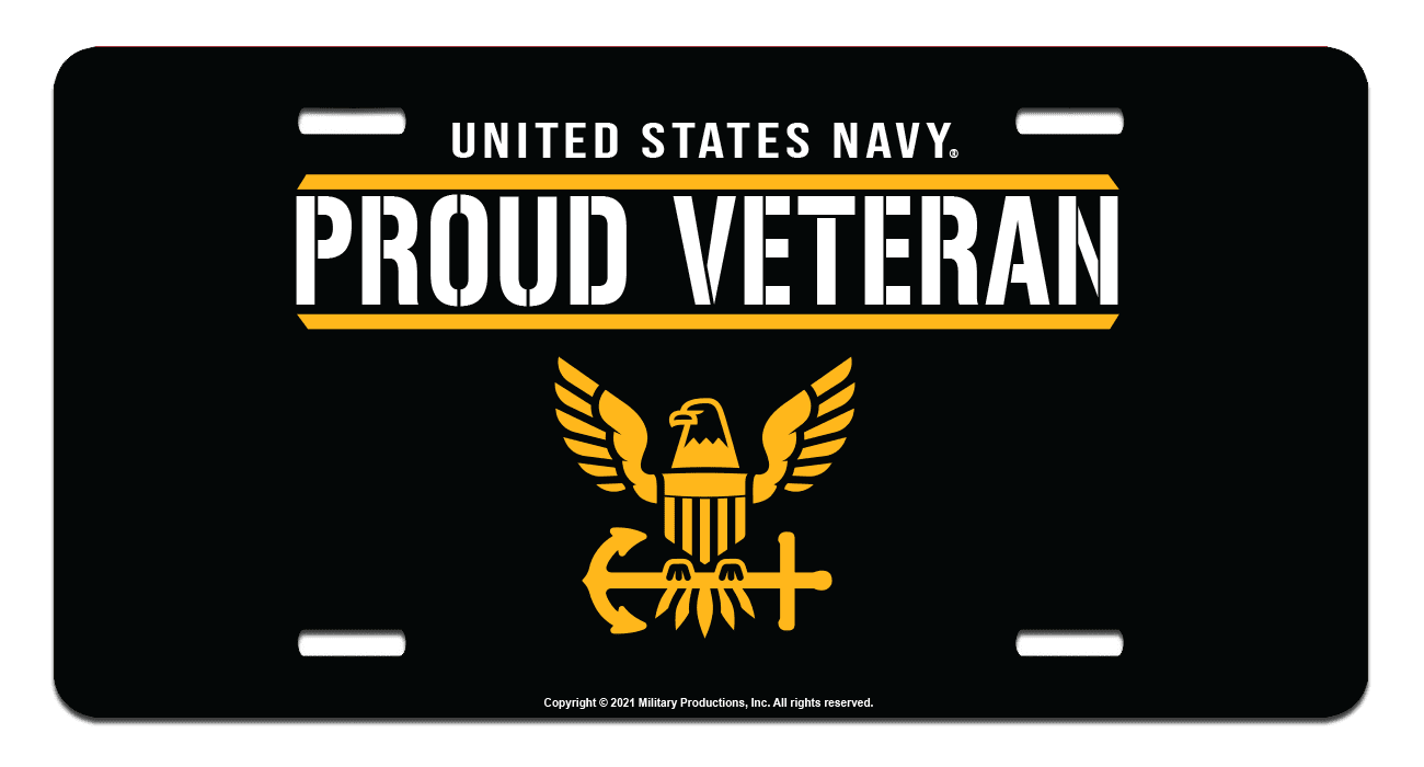 U.S. Navy Proud Veteran License Plate - Proud Veteran License Plates ...