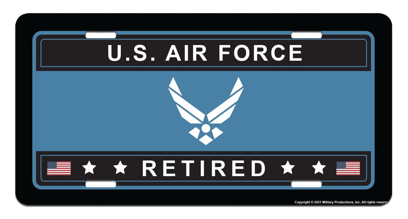 US Air Force Retired License Plate - US Air Force License Plates ...